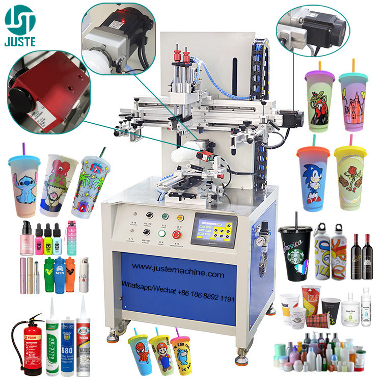 Conical Cylinders Screen Printer Automatic Rotating Silk Screen ...